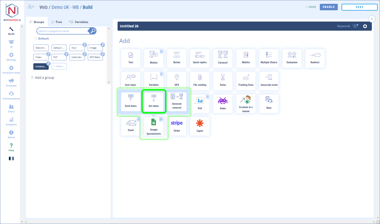 Import and Export Google Sheets data into your chatbot - Botnation