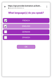 The multiple choice list (Messenger) - Botnation - Support