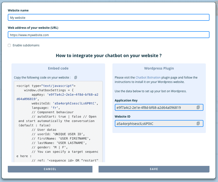 How to install my chatbot on my website - Botnation
