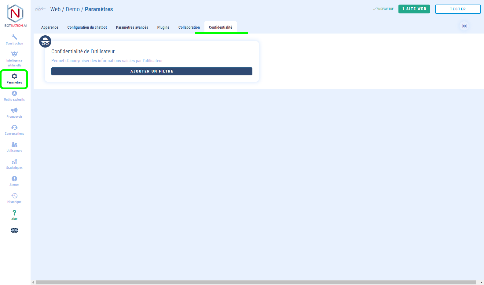 Les paramètres de confidentialité sur Botnation - Botnation - Support