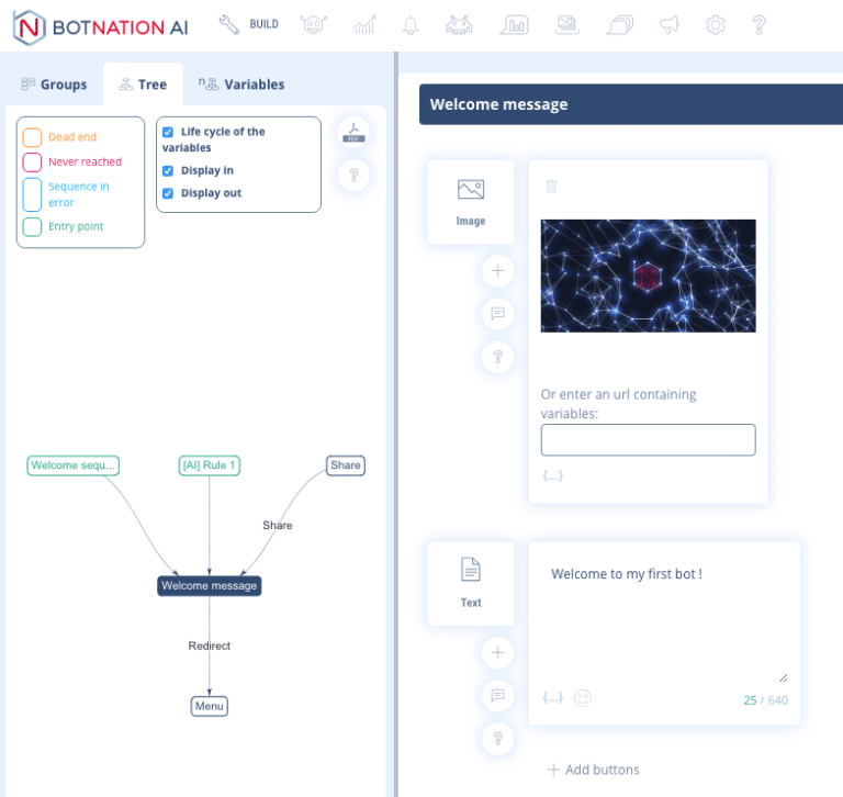Tree structure of your chatbot - Botnation