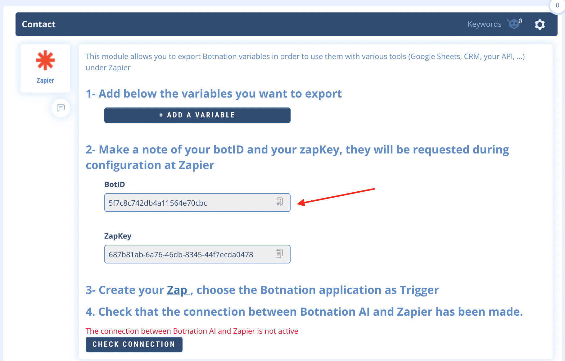 Zapier Botnation Plugin - Botnation - Support