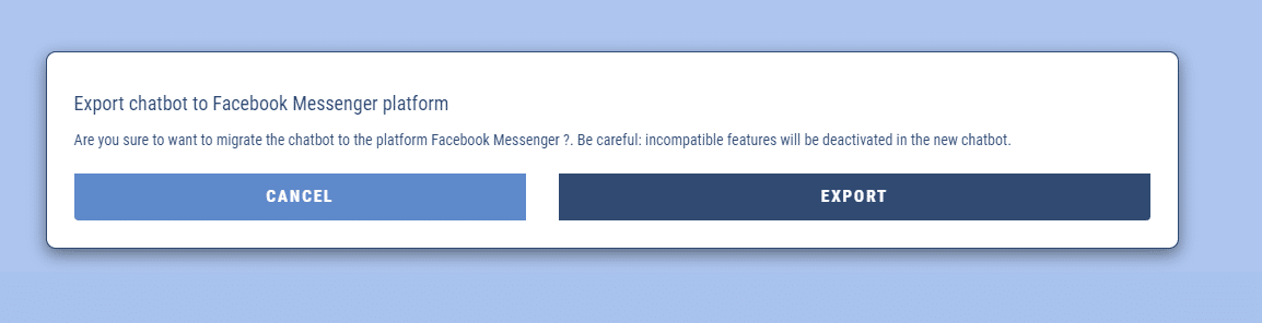 Export your Web chatbot to a Facebook Messenger chatbot - Botnation - Support